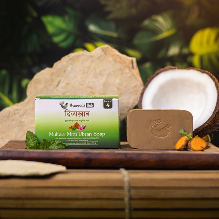 Divya Snaan Multani Mitti Soap (100g Pack of 4) Ayurvedic Bath Bar for – Ayurveda Hub
